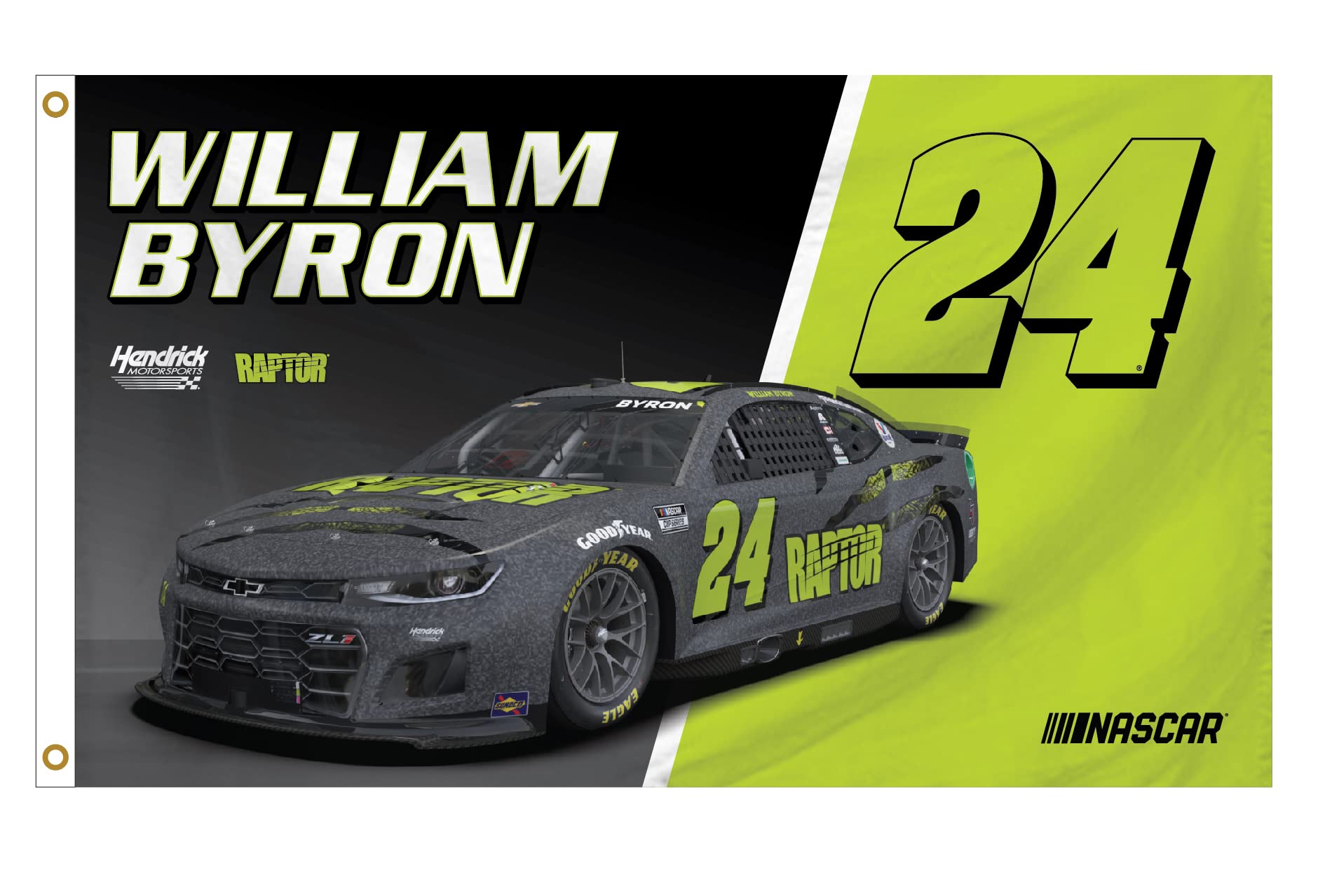 William Byron Raptor #24 Nascar 3' x 5' Car Flag New for 2022