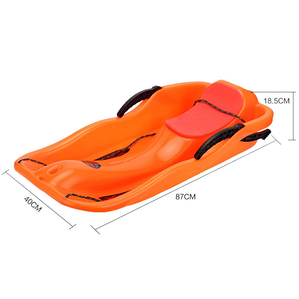 Yimeezuyu Snow Sled Kids Toboggan Downhill Pull Sled Sand Grass Skiing Snowboard Boat Sleigh for Unisex Kids Adults