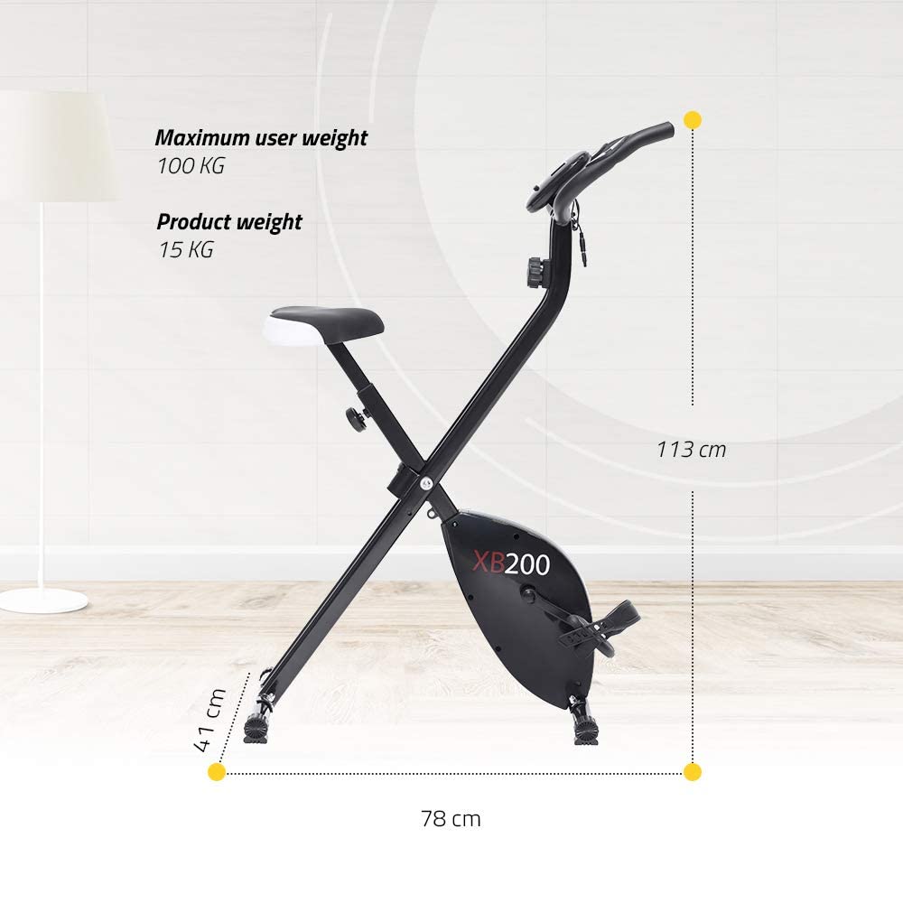 TechFit Folding Exercise Bike | Magnetic F-Bike | Home Recovery Cardio Trainer with Computer and Pulse Sensors