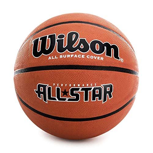 Wilson Basketball, Indoor and Outdoor, Rubber, All Star, Orange, Size: 7, WTB4041XB07