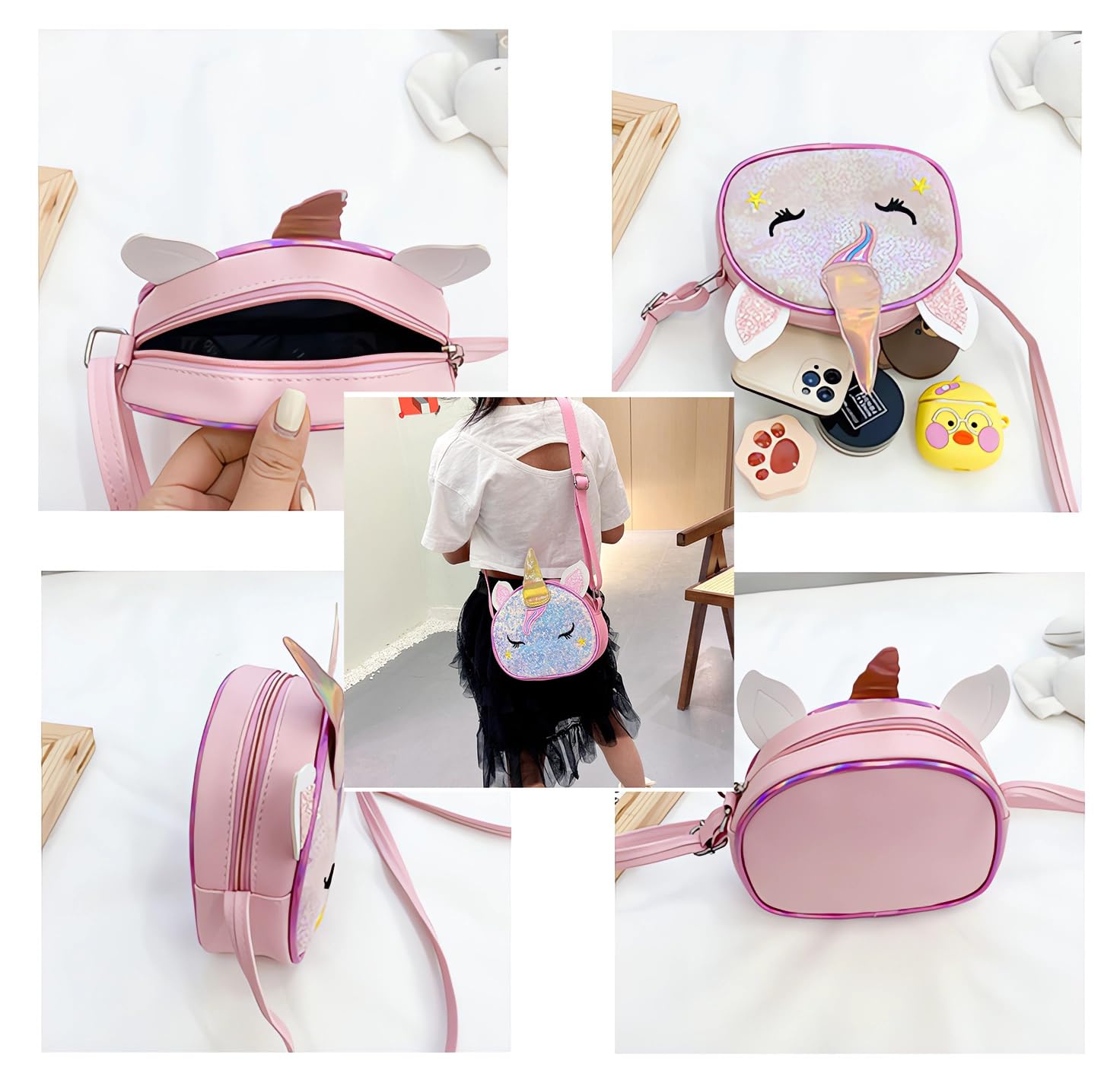Uamdrup Purple Rainbow Unicorn Backpack For Girl,16Inch Waterproof Lightweight Durable Elementary Schoolbag With Pencil Case Tote Bag