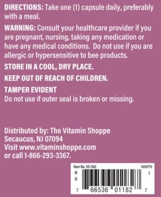 The Vitamin Shoppe Bee Pollen Extract 250MG, Superfood with Bee Propolis and Royal Jelly, Seasonal Immune System Support (300 Tablets)