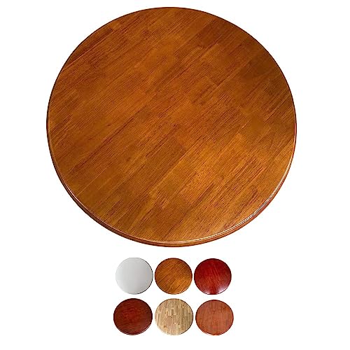 VERDDE 24-40in Large Solid Wood Lazy Susan Turntable Dining Table Serving Tray Oversized Tabletop 360° Swivel Plate - Heavy Duty & Rustic Style (Color : Tan, Size : 70 cm (27 in))