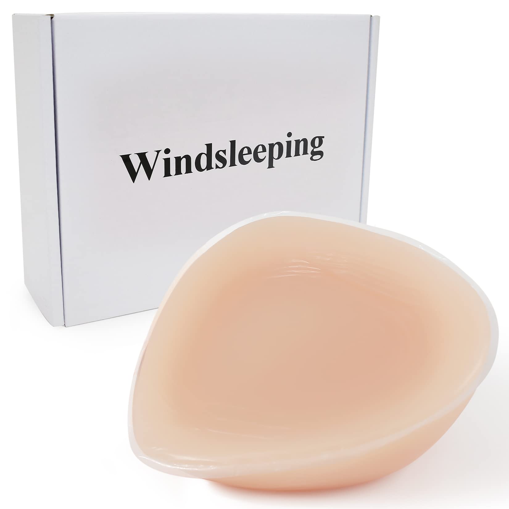 Windsleeping One Piece Triangle Concave Silicone Breast Forms Mastectomy Prosthesis Bra Enhancers for Transgender Cosplay, C Cup (400g/Piece)