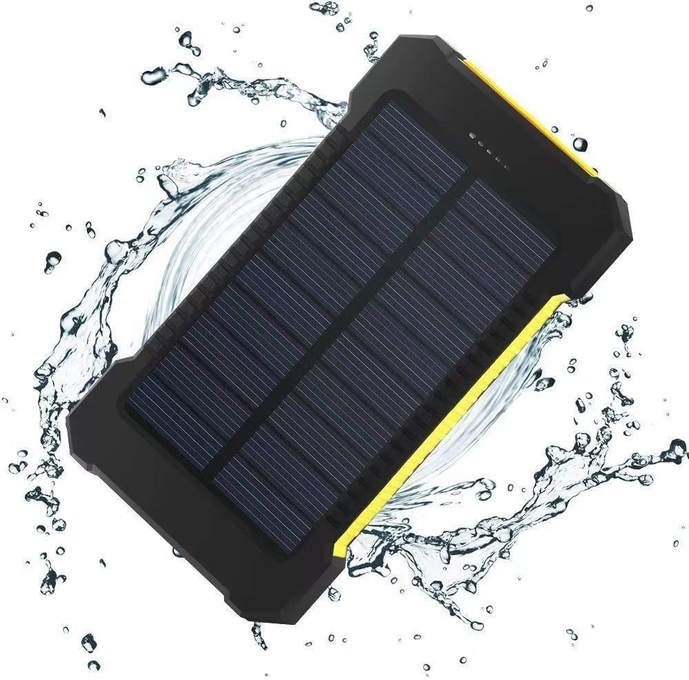 TEDATATA 20000mAh Portable Charger USB,with LED Display for Android & iOS,Portable Power Bank with Solar Charging,for Outdoor.
