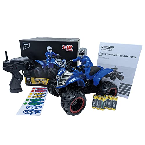 Think Gizmos Remote Control Quad Bike – Super Fun Speed Master Remote Control Toy Quad Bike - Multichannel Remote and Helpful Coloured Stickers for Multiplayer Fun