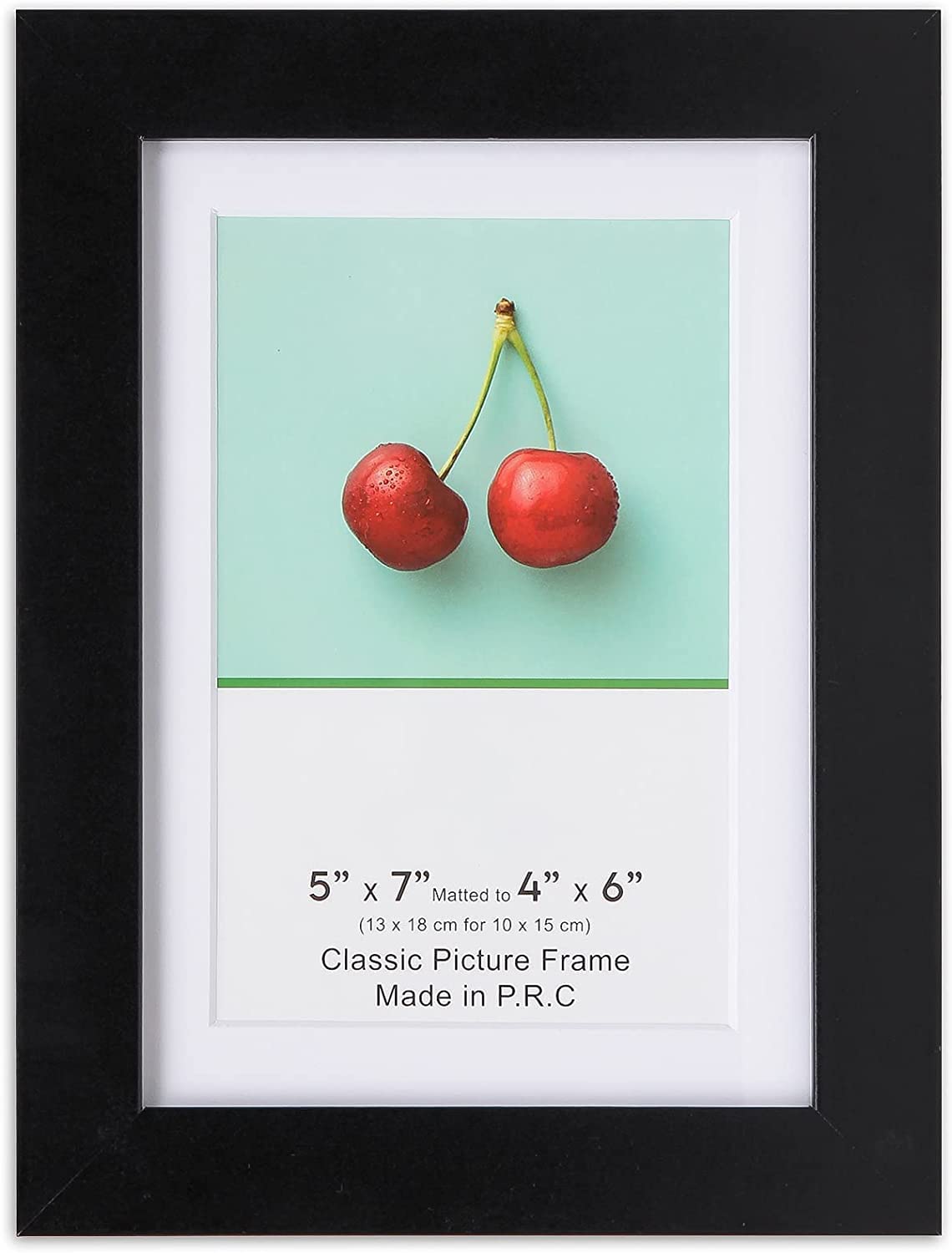 The Display Guys - Square Profile Wooden Picture Frame with Tempered Glass - 5" x 7" matted to 4" x 6" β 6 Pack β Black