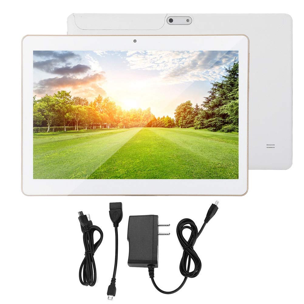 Yoidesu MY-KT6582 10-inch HD Android Tablet 1GB RAM 16GB ROM Support 128GB Expand Dual Camera Quad-Core Processor 3G WiFi Bluetooth GPS (White)