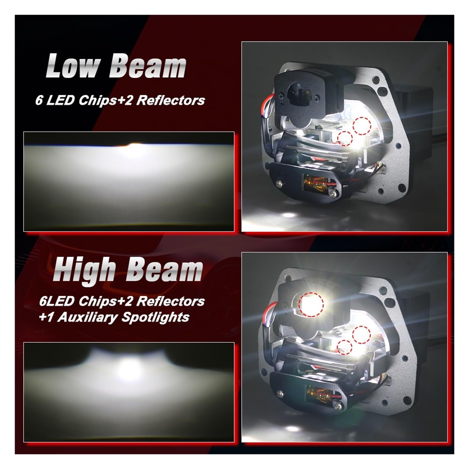 ZALIX 70W Auxiliary Lights Bi LED Projector Car Lenses in Headlight 3R G5 Hyperboloid Matrix Lens 6000K Diodes Retrofit Kits (Color : with E Shrouds)