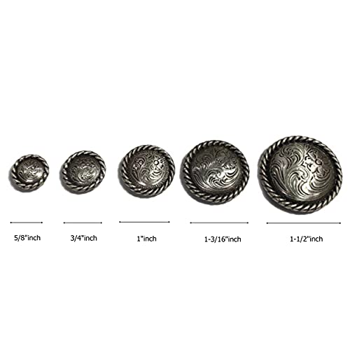 Toxic Jungle 2 Pieces 4/5 inch (21mm) Indian Head Nickel Classic Screw Post Decorative Nickel Concho, Ornament for Leathercraft Saddle/Belt/Saddle Blanket/Hats/Wallet, Antiqued Silver