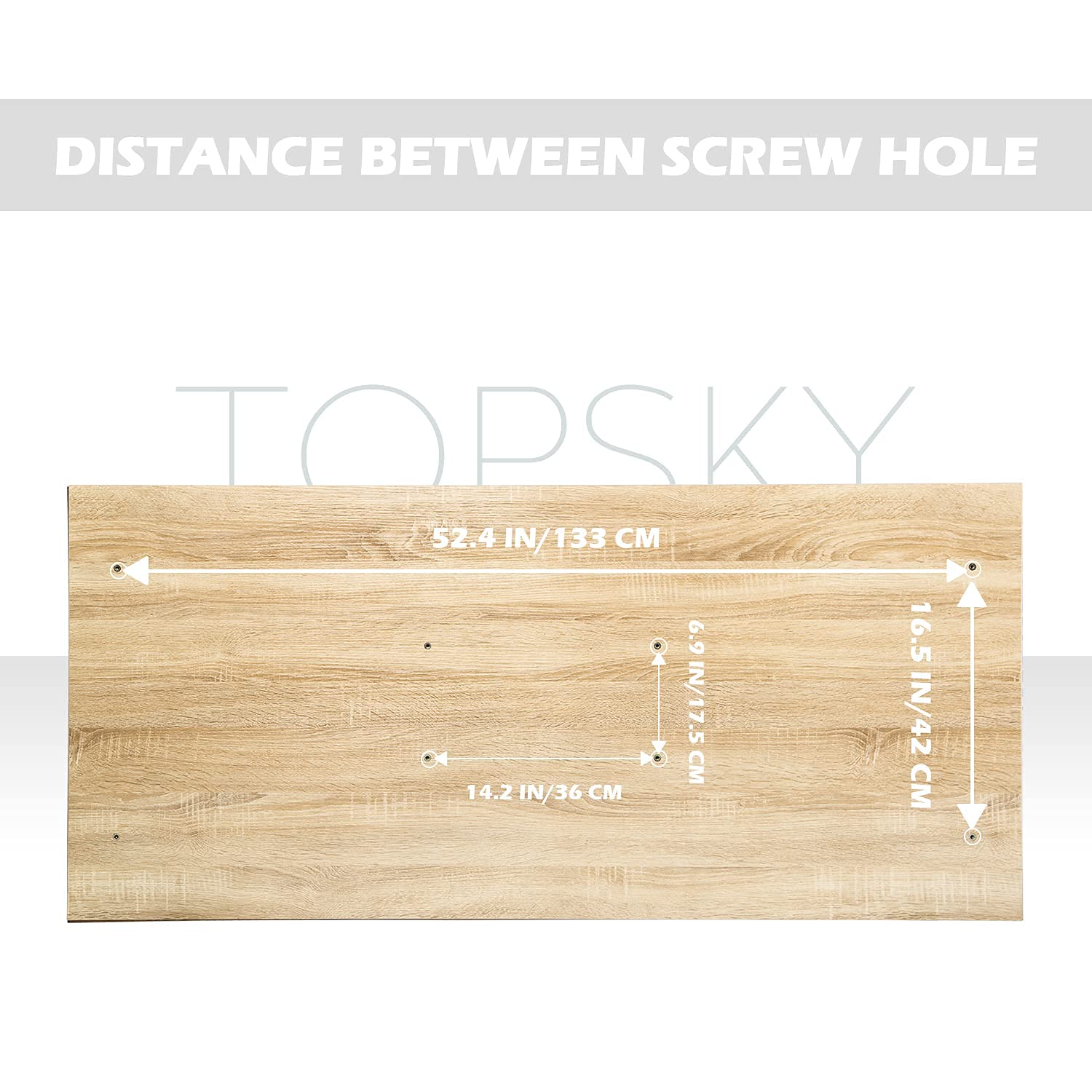 TOPSKY Dual Motor Electric Adjustable Standing Computer Desk White Frame with 58.3ββx26.8ββ Oak Board