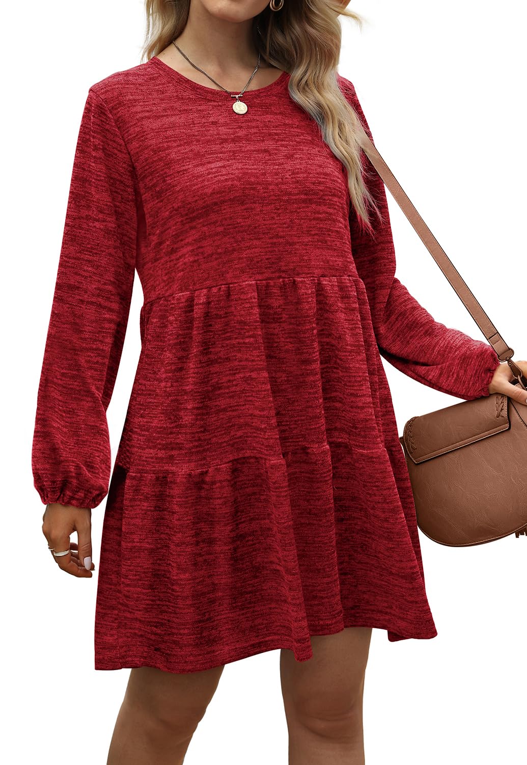 Winter Dresses for Women Casual Christmas Dresses for Leggings Trendy Red S