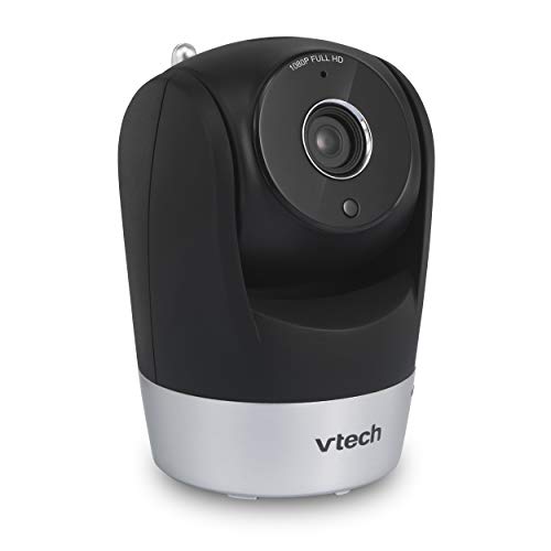 VTech VM902 Wi-Fi IP Camera with 1080p Full HD, Remote Pan & Tilt, Free Live Streaming, Free Motion-Detected Recording, Automatic Infrared Night Vision & Smart Security Alarm, Silver/Graphite