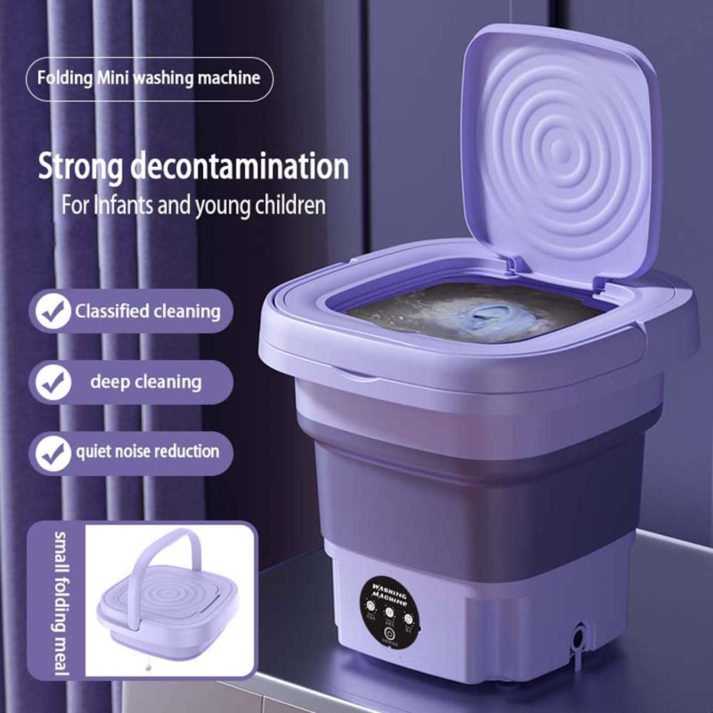 WashNGo Portable Mini Washing Machine, High Capacity Mini Washer with 3 Modes Deep Cleaning, Foldable Washing Machine with Soft Spin Dry for Socks, Baby Clothes, Towels, Delicate Items