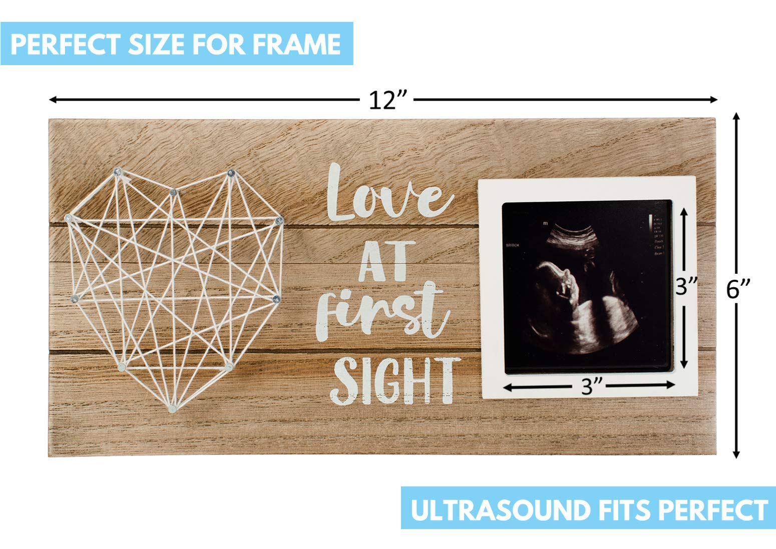 Ultrasound Picture Frame | Cherish the Miracle | Sonogram Keepsake Frame | Adorn Your Nursery Décor | Celebrate Love at First Sight (Brown)