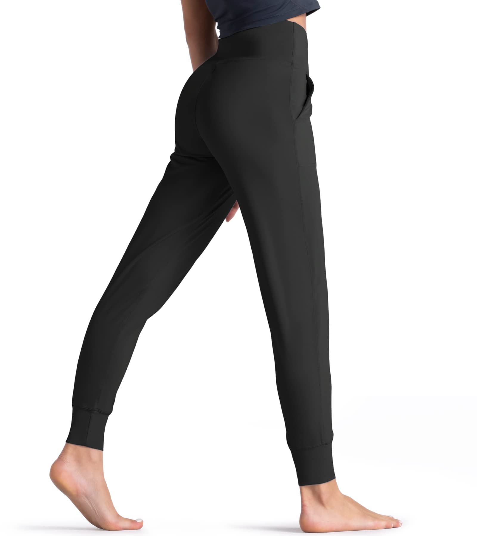 Wjustforu Joggers for Women High Waist Active Sweatpants, Women's Lounge Sweatpant with Pockets ((Small, Black)