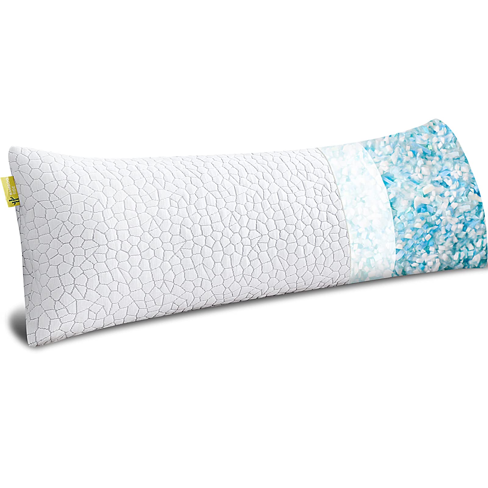 Tuozaiira Body Pillow for Adults, Adjustable Long Bed Pillow for Sleeping, Shredded Memory Foam Hug Pillow with Removable Cover for Side Back Sleeper and Pregnant Women, 54x20 Inches