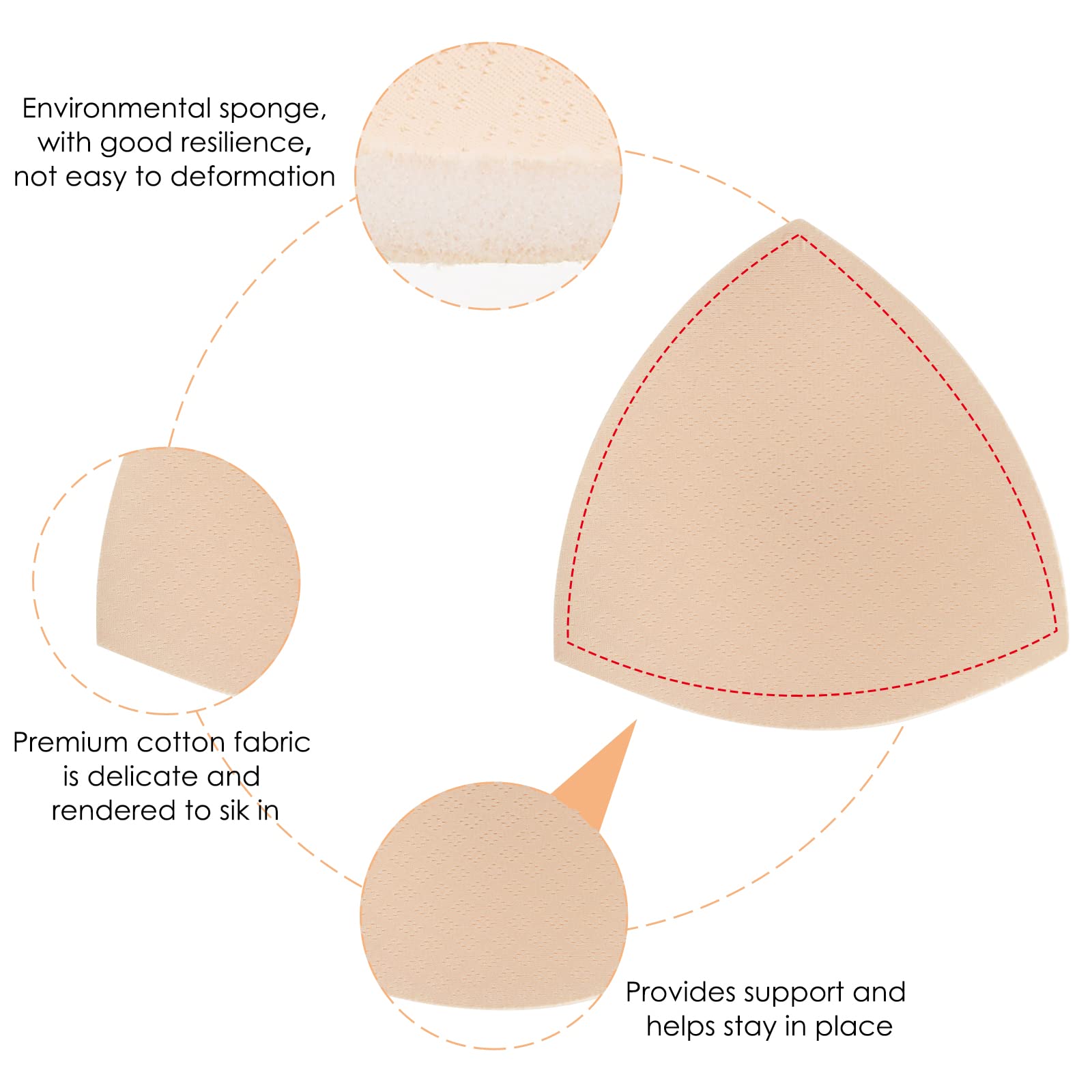 WLLHYF 2 Pairs Bra Pads Inserts Breast Enhancers Women's Push Up Bra Pads Inserts Sports Bra Cups Add 1-2 Cup Sizes