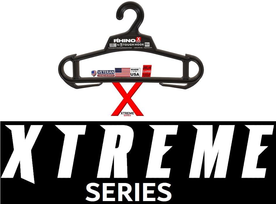Tough Hook Rhino Xtreme Hanger, Black, Heavy Duty, 200 lb Capacity, Triangular, ABS Resin