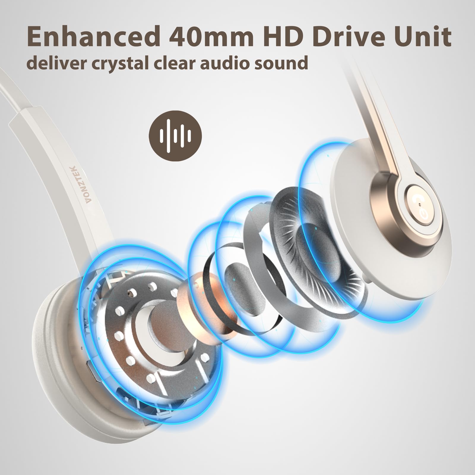 Wireless Headset with Microphone,Trucker Bluetooth headset V5.2 with AI Noise Canceling Mic&USB Dongle, Wireless Headphones with Charging Base and Mute Function for Computer/Phone/Office/Skype