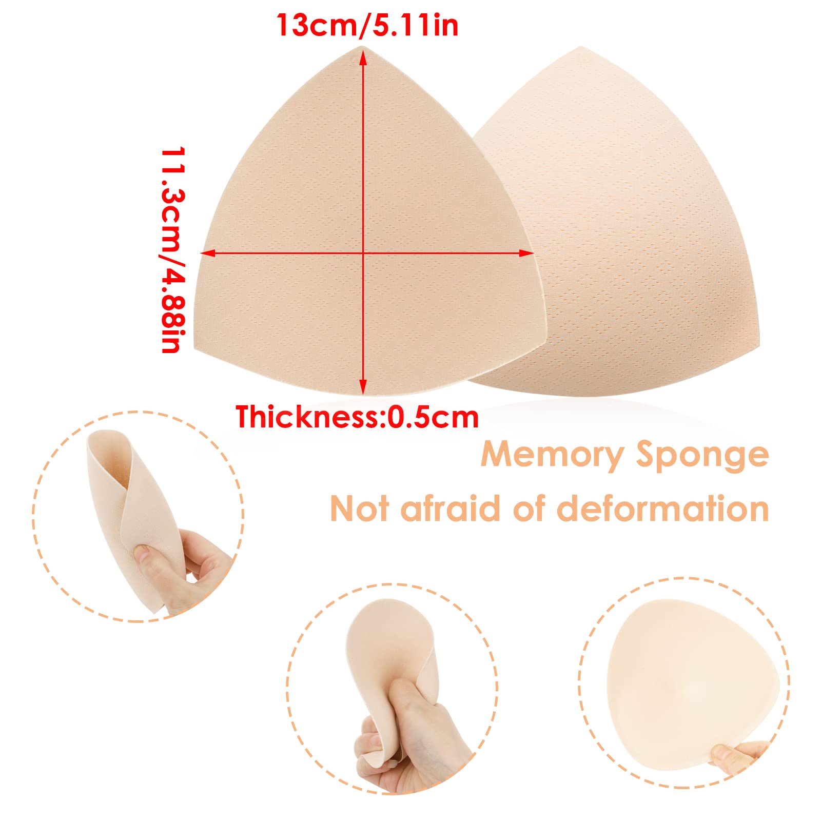 WLLHYF 2 Pairs Bra Pads Inserts Breast Enhancers Women's Push Up Bra Pads Inserts Sports Bra Cups Add 1-2 Cup Sizes
