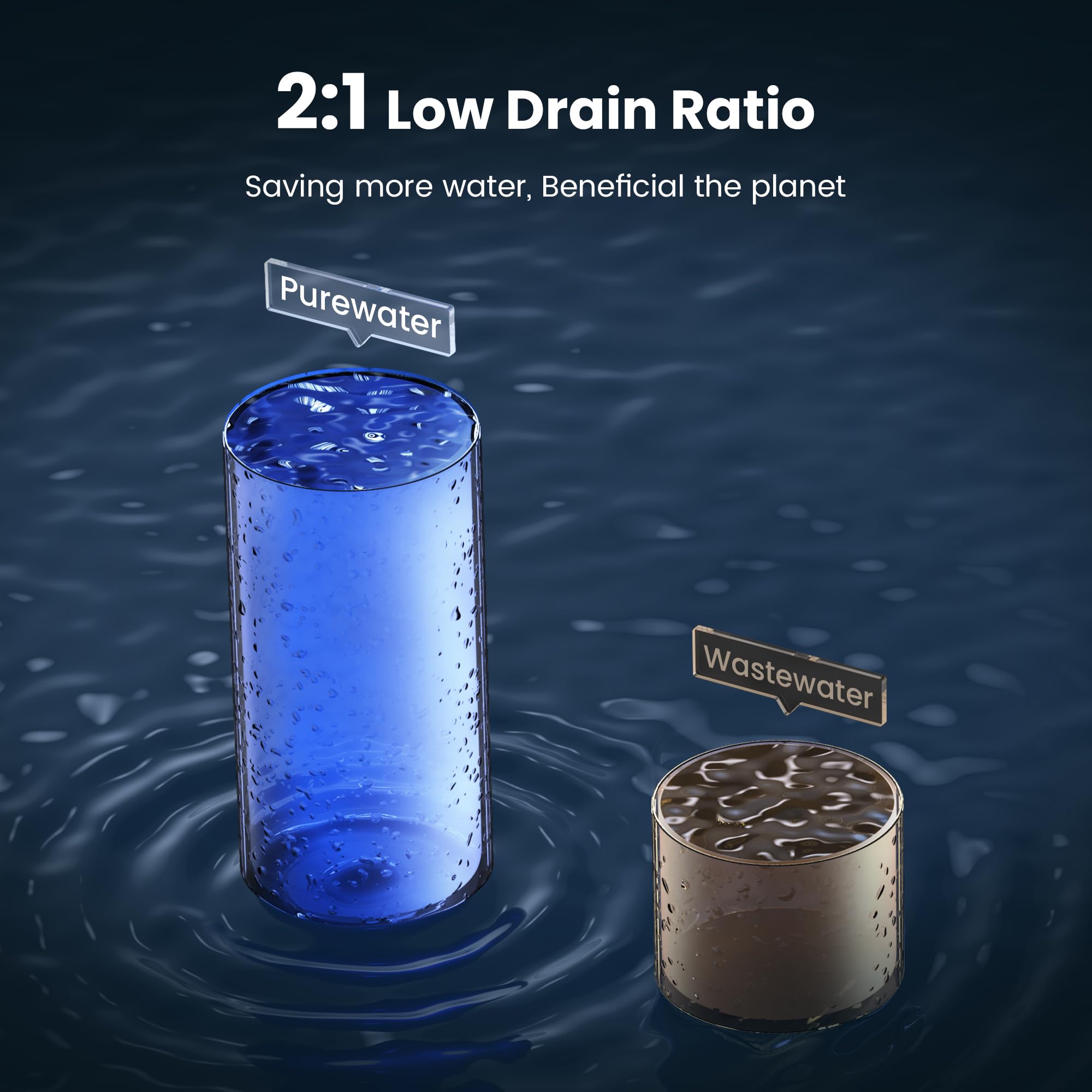 Waterdrop Reverse Osmosis System G3P600, NSF/ANSI 58 & 372 Certified, Tankless Under Sink RO System, RO Water Filter System, TDS Reduction, 600 GPD, Smart LED Faucet