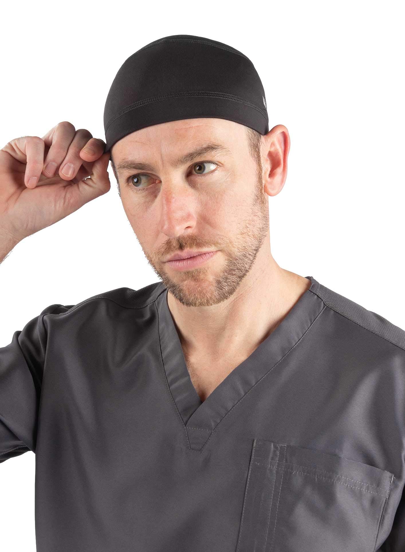 TiScrubs Men's Surgical Skull Hat Scrub Cap (2XL/3XL, Black)