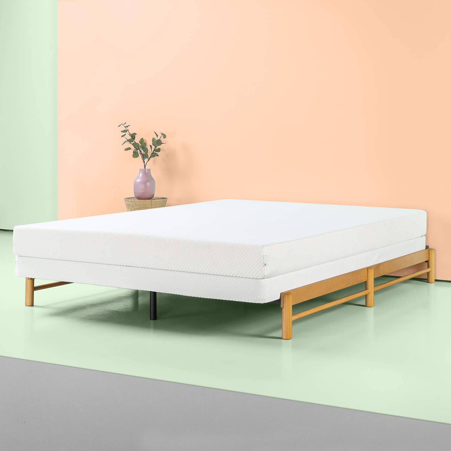 Zinus Newport Adjustable Wood Compack Bed Frame, Full to King