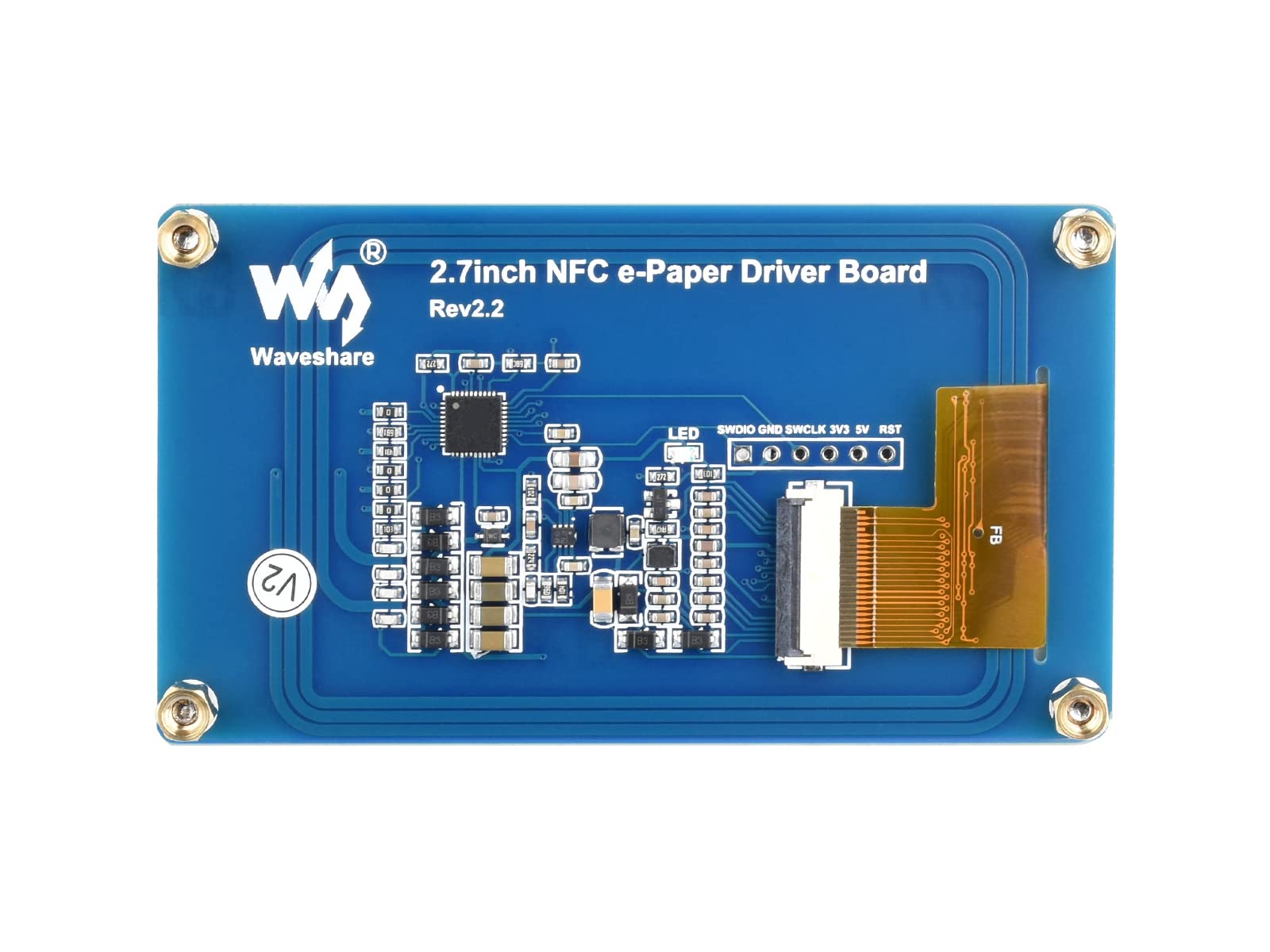 Waveshare 2.7inch Passive NFC-Powered E-Paper Module No Battery Wireless Powering & Data Transfer Provides Android APP Black and White Display