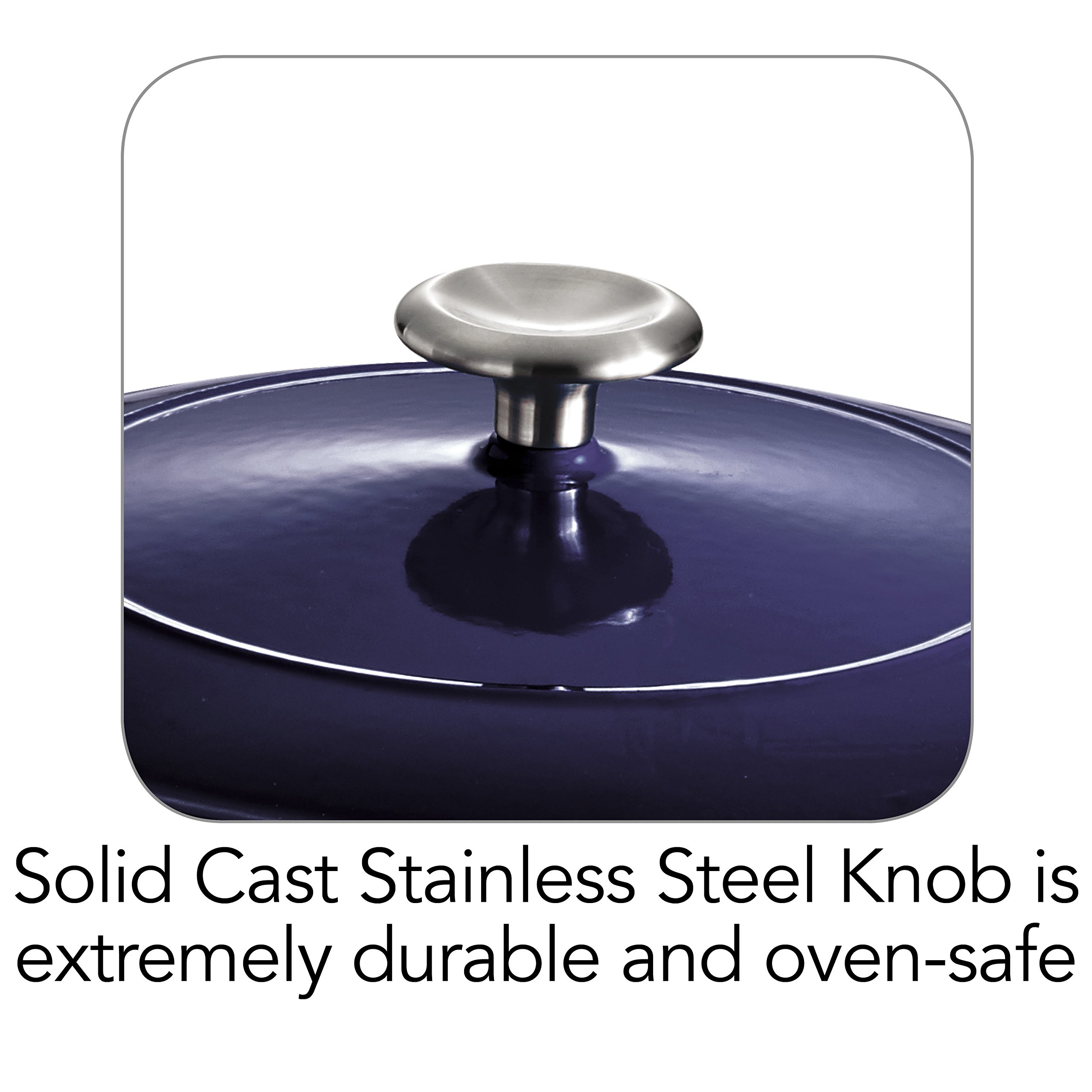 Tramontina Enameled Cast Iron Covered Dutch Oven Gradated Cobalt 5.5-Quart, 80131/075DS