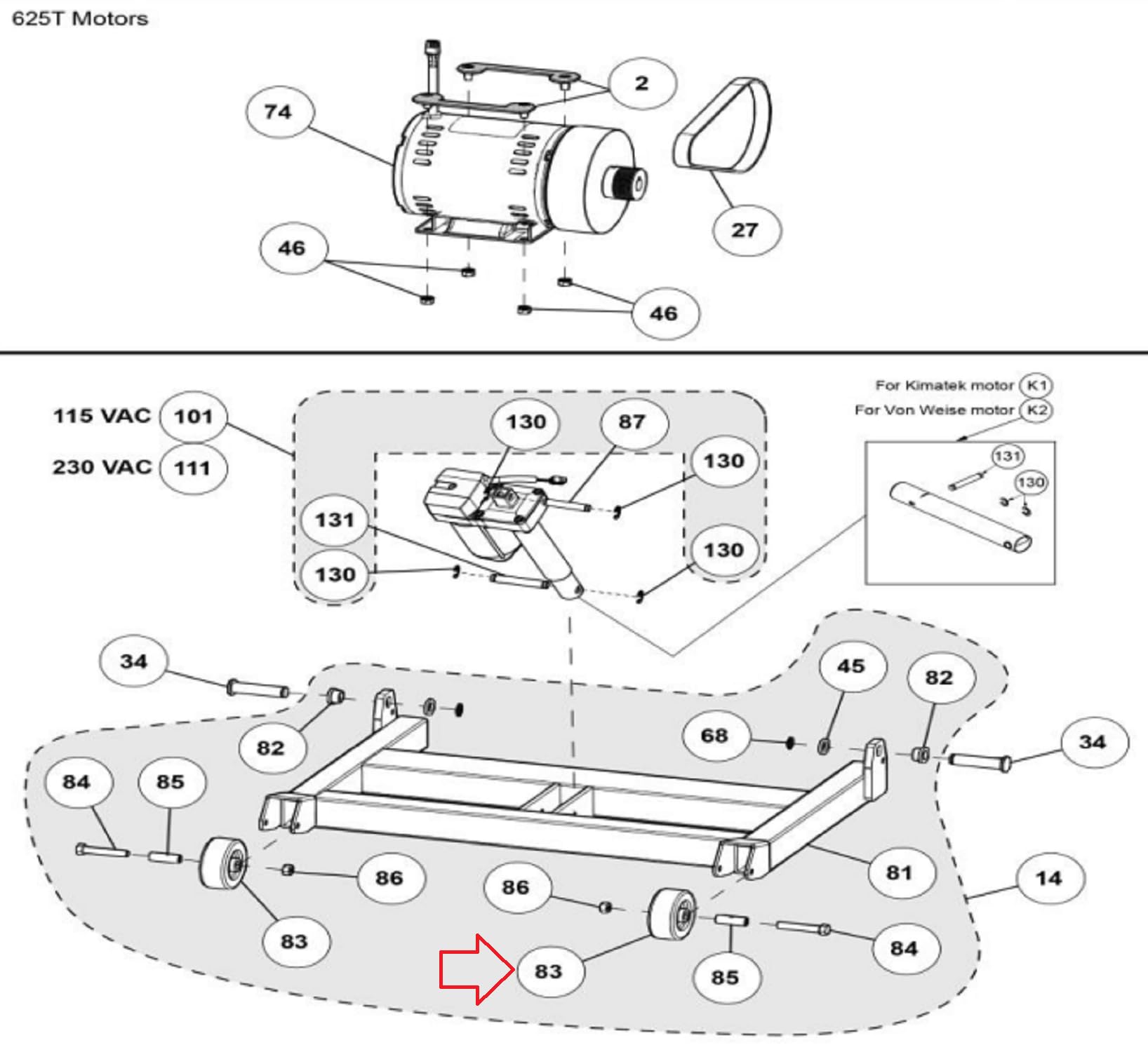 Transport Wheel CW-22240 Works with Cybex Treadmill