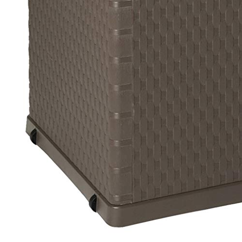 Unfade Memory Outdoor Storage Trunk Garden Storage Box Waterproof Large Deck Boxes for Patio Cushions and Gardening Tools 47.2"x22"x24.8" (Brown)