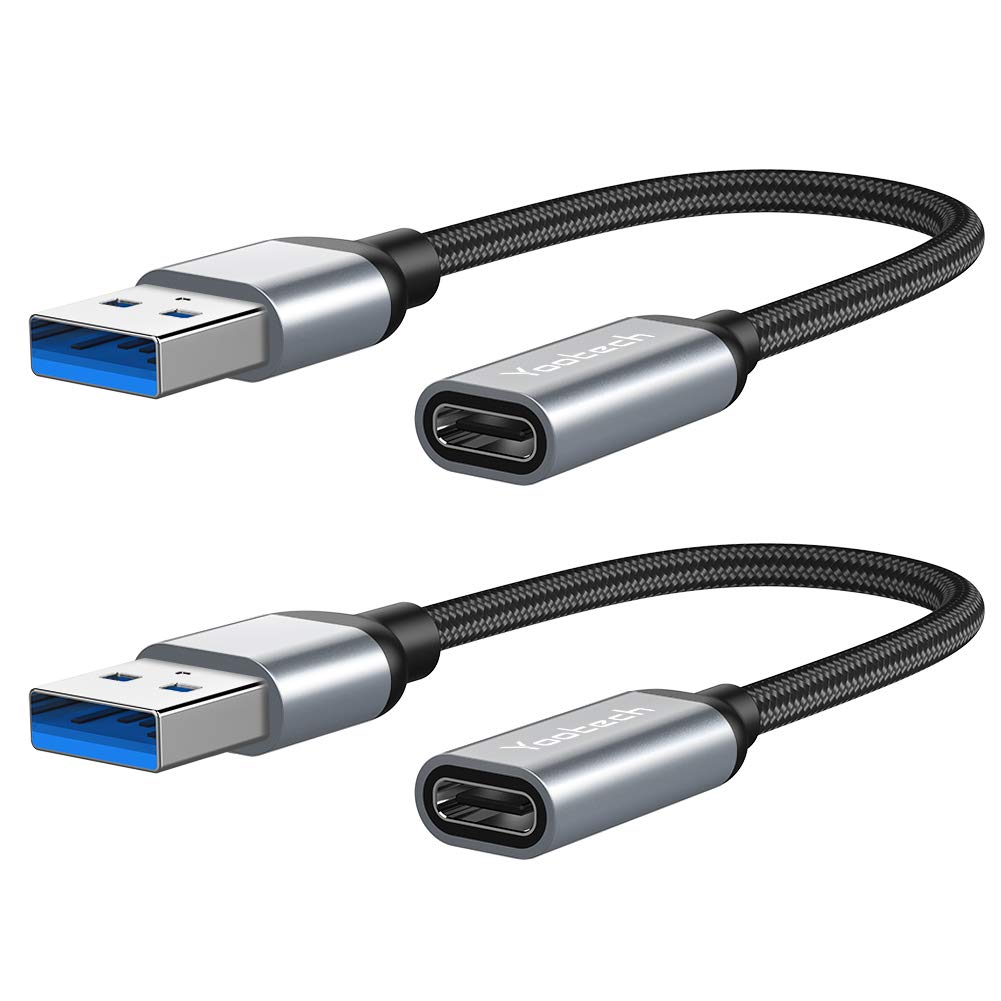 yootech [5inch] USB C 3.1 to USB Adapter (2 Pack) 5Gbps Type C Female to USB Male Adapter,USBC Charger Cable Connector for iPhone 14 Plus 14 13 12 Mini Pro Max,Samsung Galaxy S22, i-Watch Series 8 7
