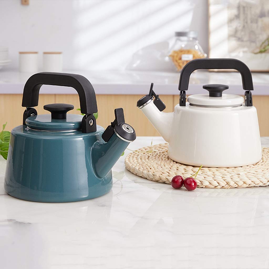 ZNZN Stainless Steel Kettle Whistling Kettle Creative Stove Kettle Anti-Scald Handle Suitable for Various Stovetops (2.1L/71OZ) Multifunctional Water Kettle (Color : Red)