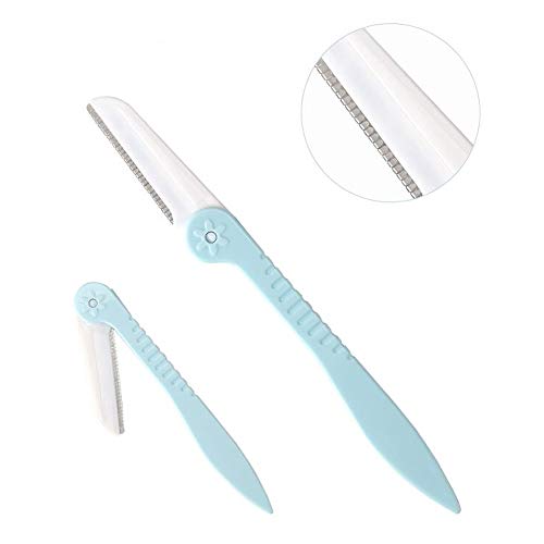 Yosawa 12 Pieces Eyebrow Razor Shaper Trimmer Shaver Women Men Facial Razor Multipurpose Exfoliating Tool with Precision Cover(SMD)