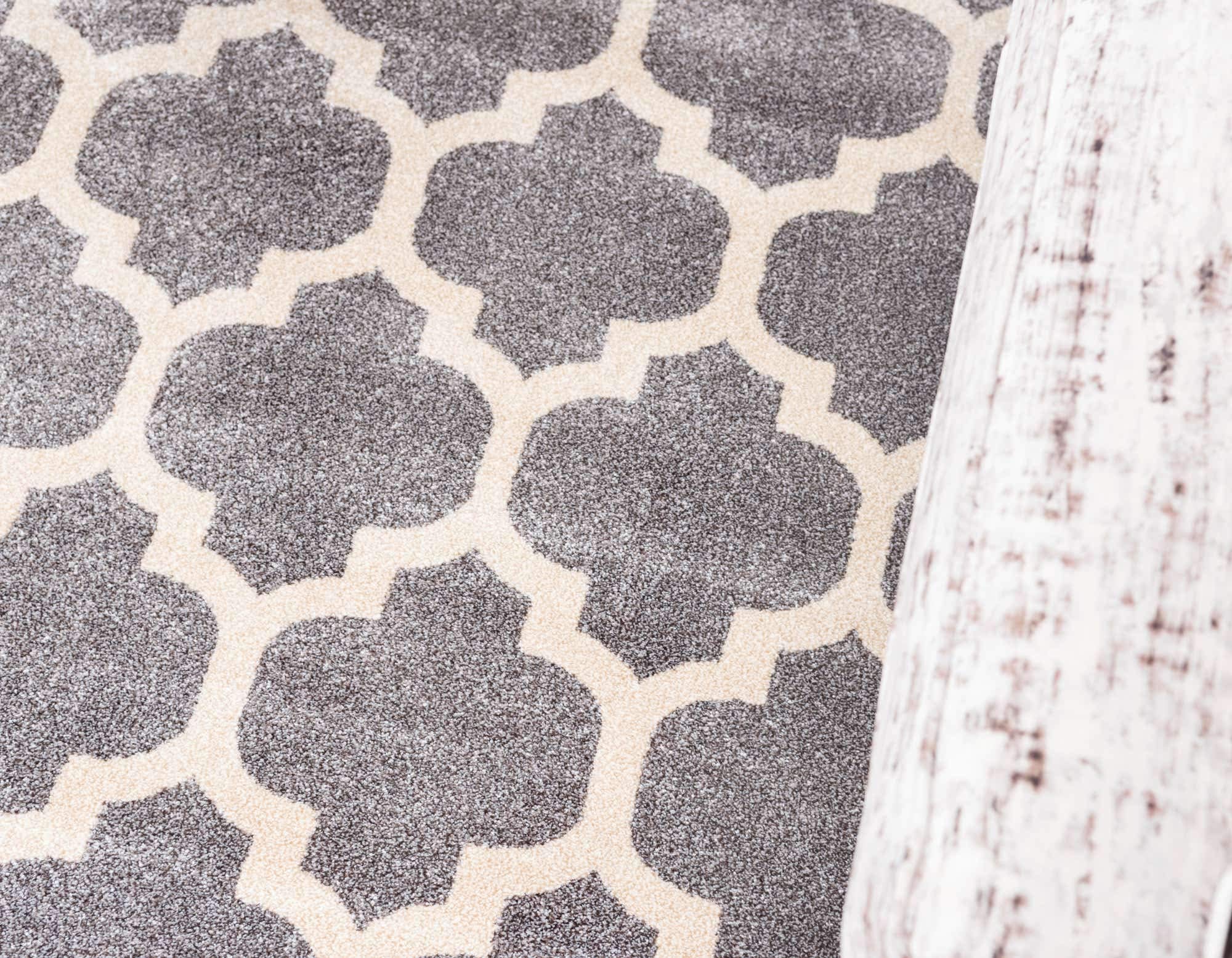 Unique Loom Trellis Collection Area Rug - Philadelphia (4' 1" x 6' 1" Rectangle Dark Gray/Beige)