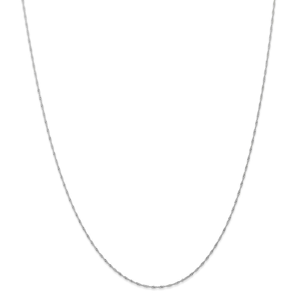 The Black Bow 1mm, 14k White Gold, Singapore Chain, 18 Inch