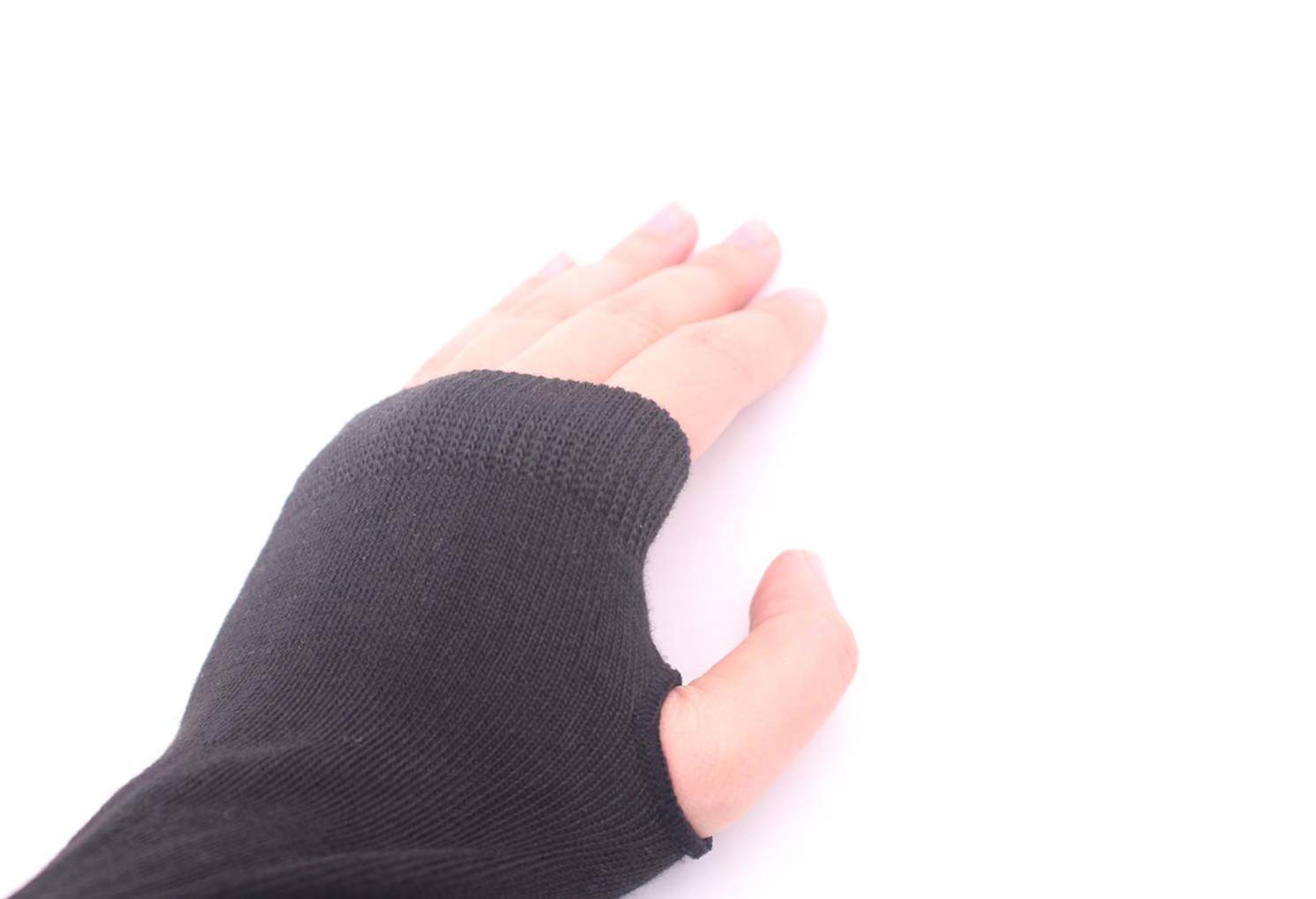 UPSTORE Fingerless Elastic Arm Sleeve Winter Warmer Armsleeve Cuff for Ladies Women Girl Color Light Grey (Black)