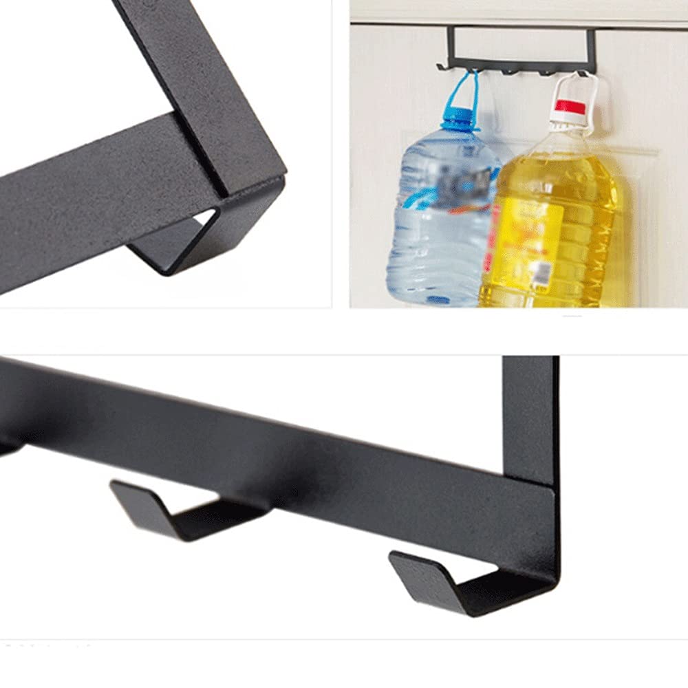 ZILZAL Metal Hooks for Hanging 2 Pcs Over The Door 5 Hooks Home Bathroom Organizer Rack Clothes Coat Hat Towel Hanger Shelf