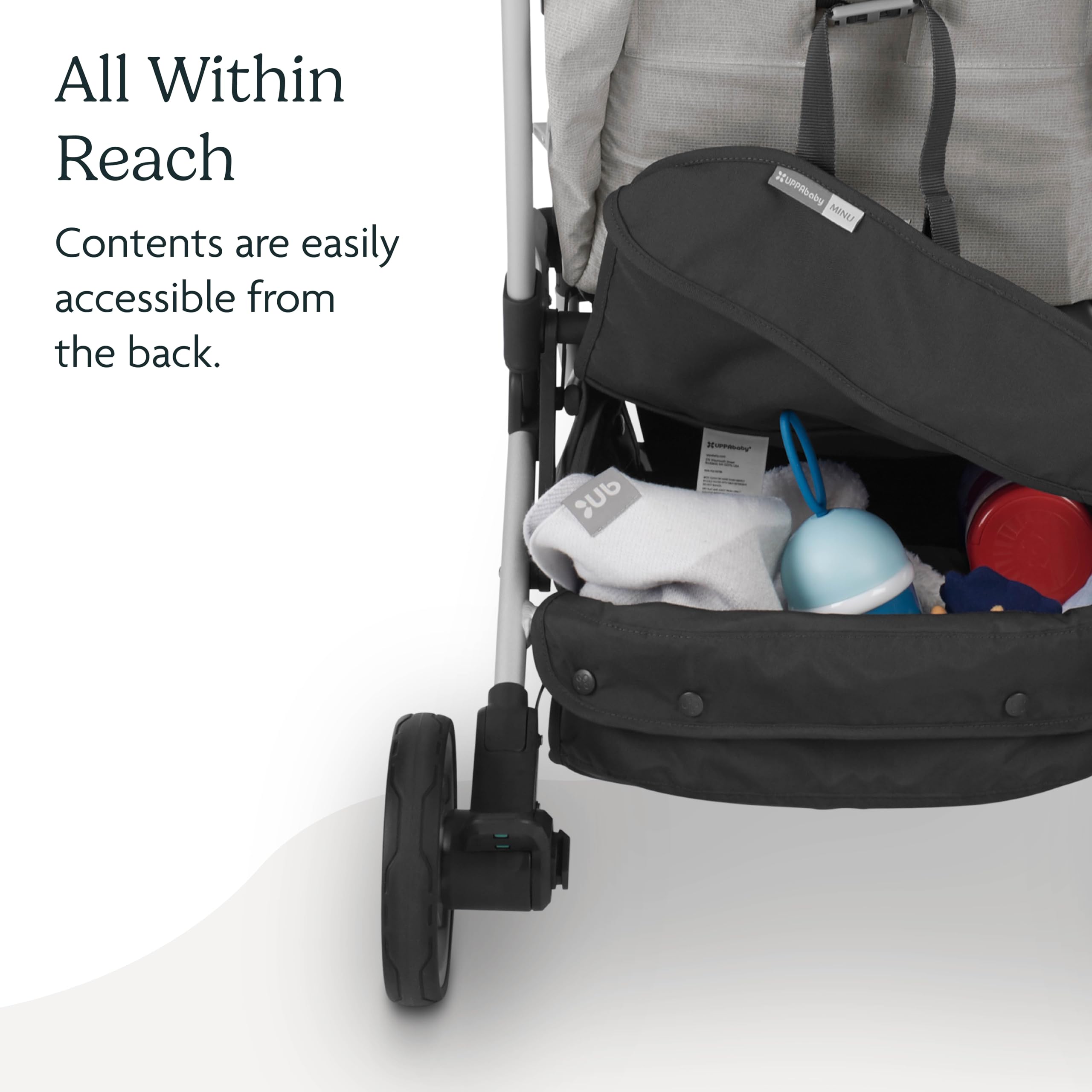 UPPAbaby Basket Cover for Minu and Minu V2 Strollers/Protects and Conceals Belongings/Easy Attachment and Access/Water-Resistant Material
