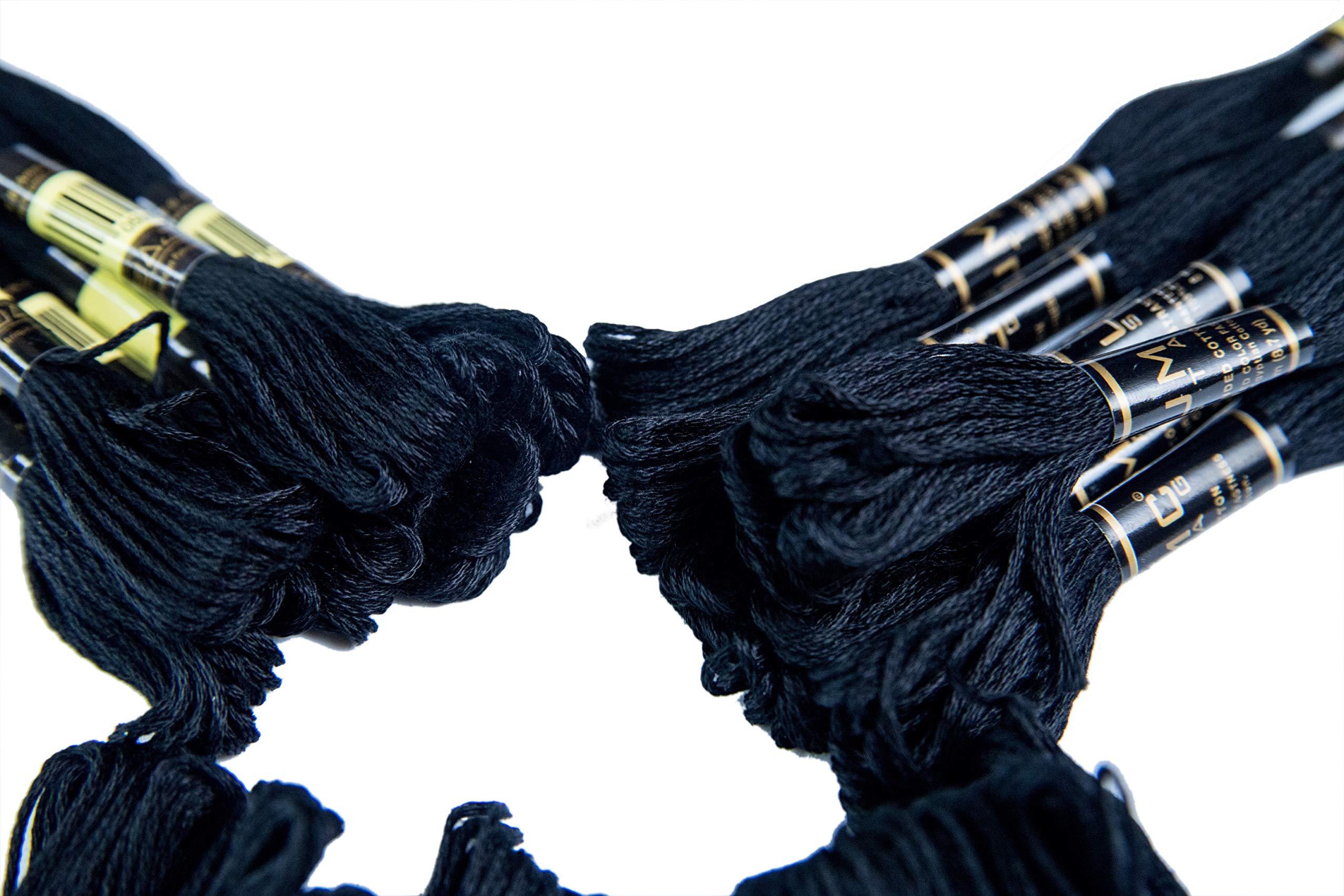 UMC STAG 24 Pieces Black Colour Premium Embroidery Floss| 100% Egyptian Cotton Premium Skeins | Cross Stitch Embroidery Thread | Oeko TEX Certified Stranded Cotton | Perfect for Arts & Crafts