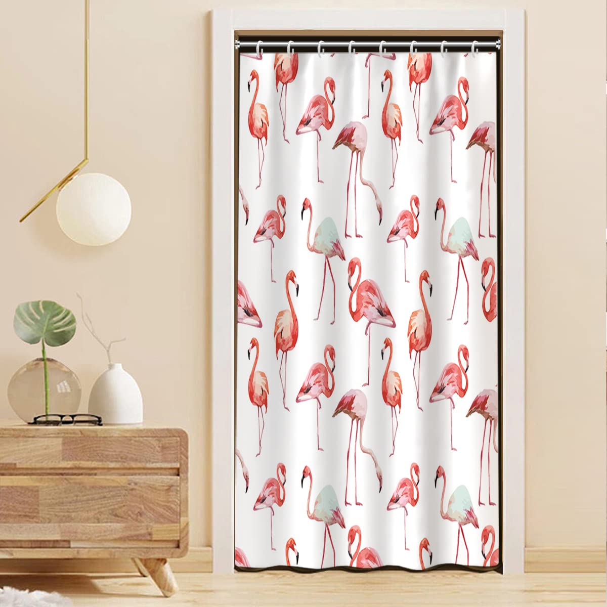 Uiiooazy Pink Flamingos for Bathroom Shower Curtain Nature Animal Shower Curtains Cloth Birds Fabric Shower Curtain with Hooks for Girls 48x72 inches