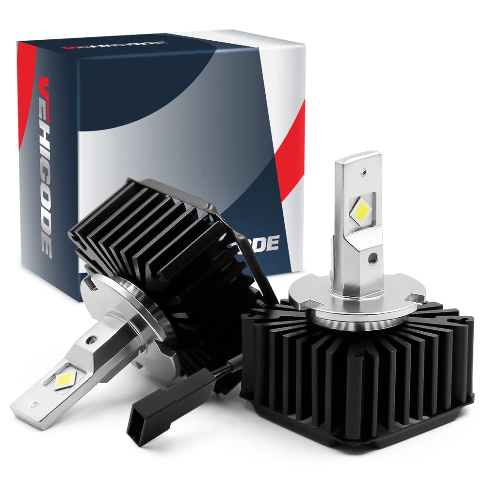 VEHICODE D5S LED Bulbs 6000K White 90W 9000lms CANBus Error Free Kit ATV/UTV Powersports Off-road Xenon HID Accessories Light Repaclement (2 Pack)