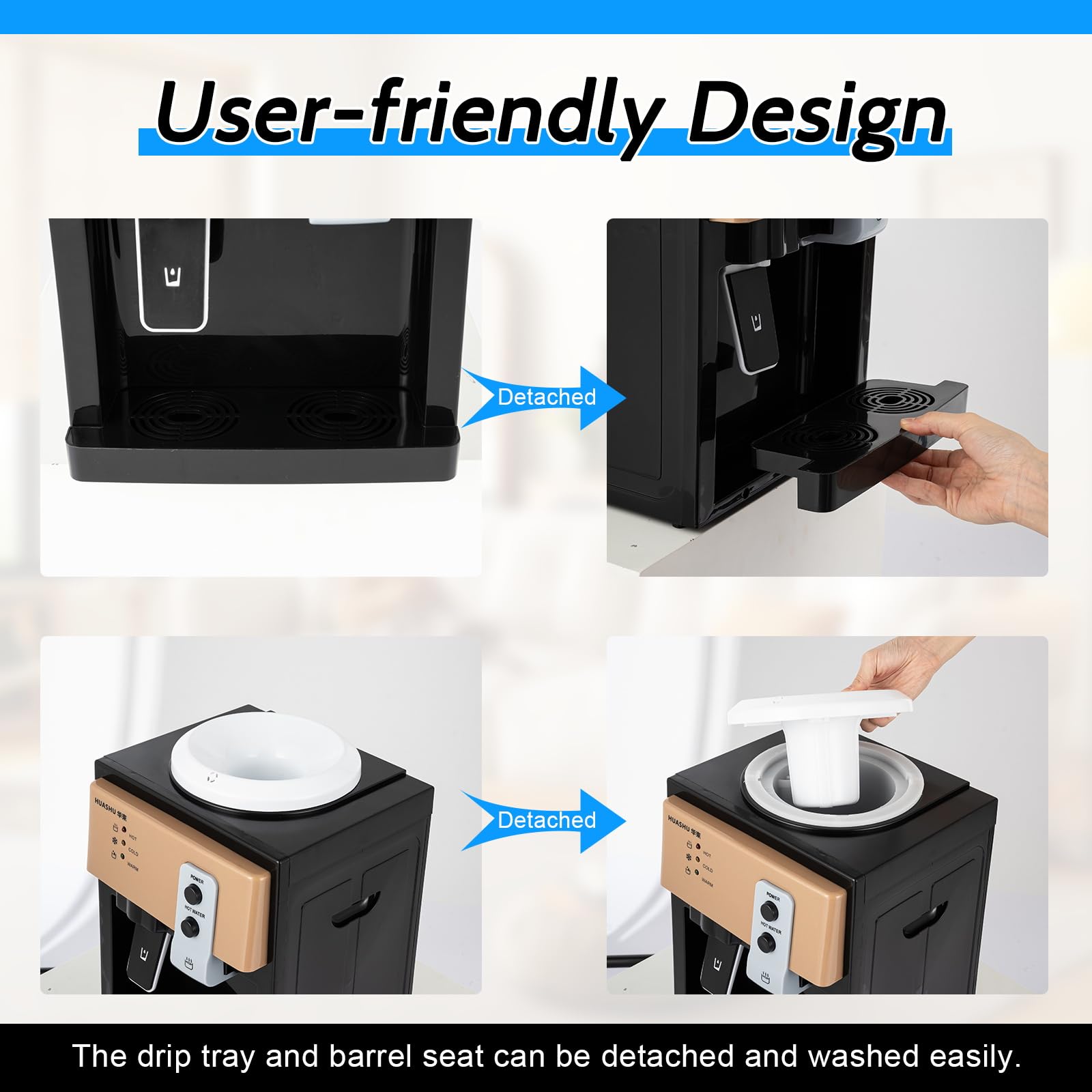 Top Loading Cooler Dispenser-Water Dispenser for 5 Gallon Bottle Desktop Electric Hot and Cold Dispenser, 3 Temperature Settings Boiling Water, Normal Ice Water(46-59℉) for 1 to 5 Gallon Bottles