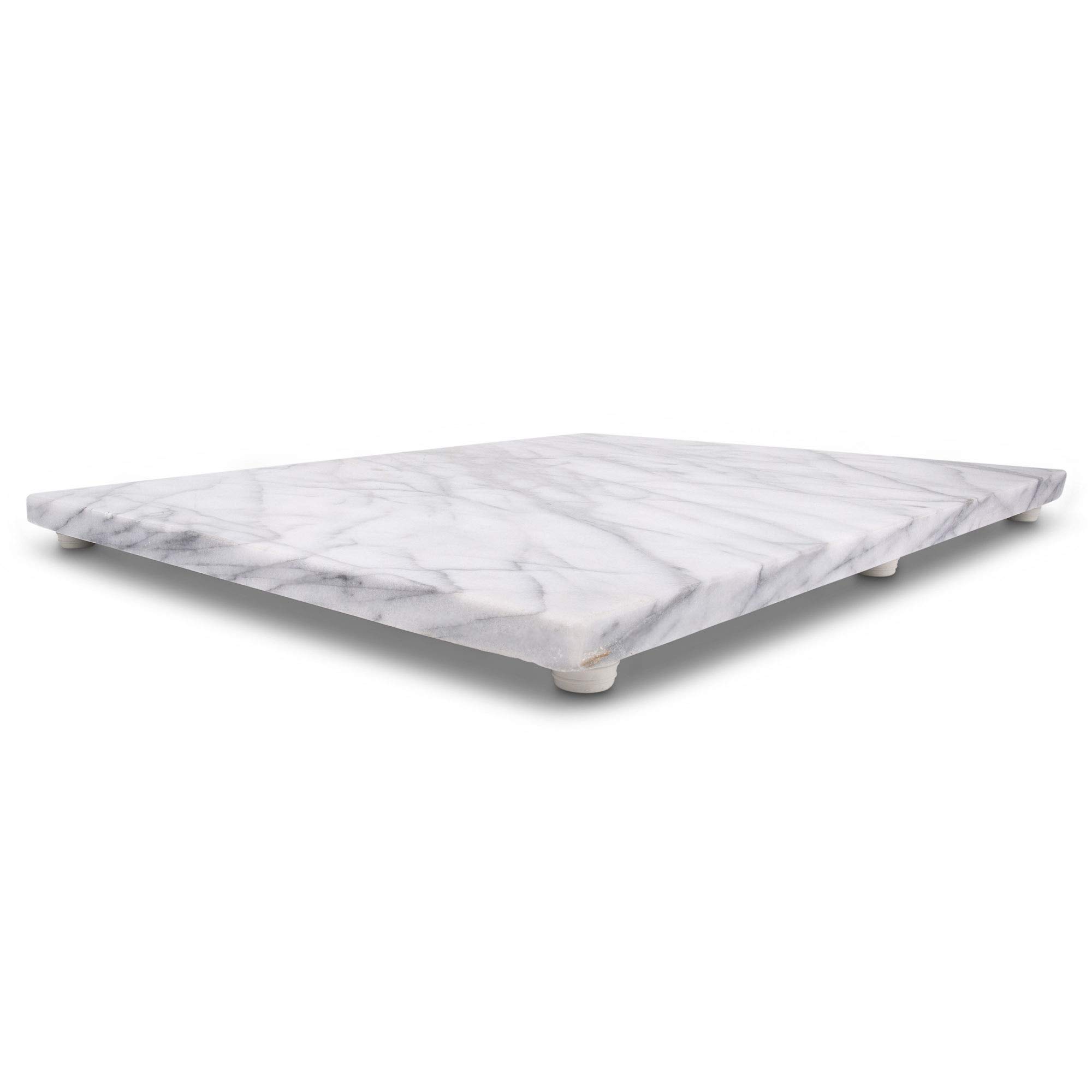 Villa Acacia Marble Cutting Board - 20 x 16 Inch Marble Slab Pastry Board for Charcuterie, Cheese, Dough, Dessert - Decorative Stone Cutting Board for Kitchen and Home