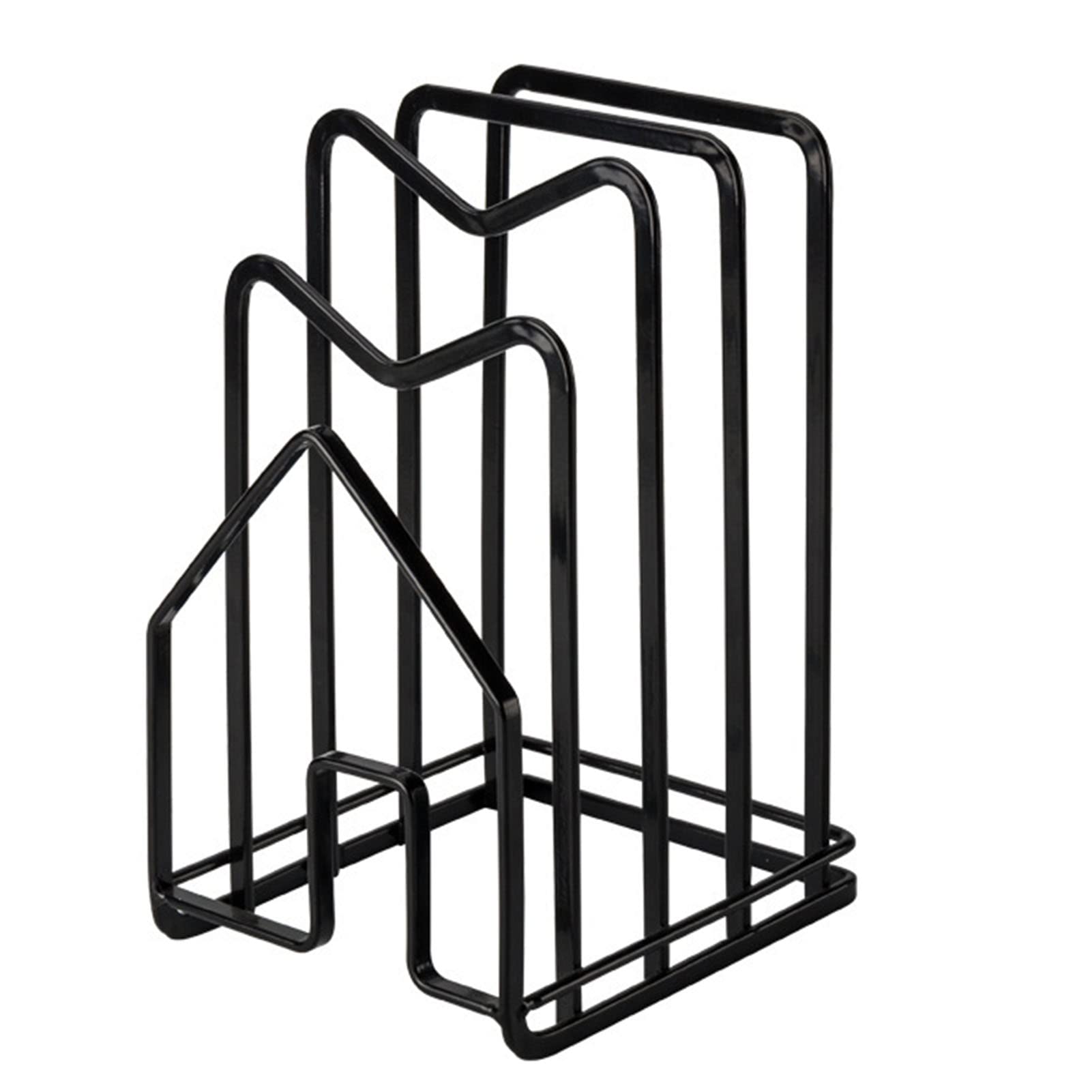 Topyond Cutting Board Rack, Chopping Board Storage Rack Multifunctional Pot Pan Lid Stand Holder,Iron Good Ventilation Kitchen Countertop Organizer(Black)