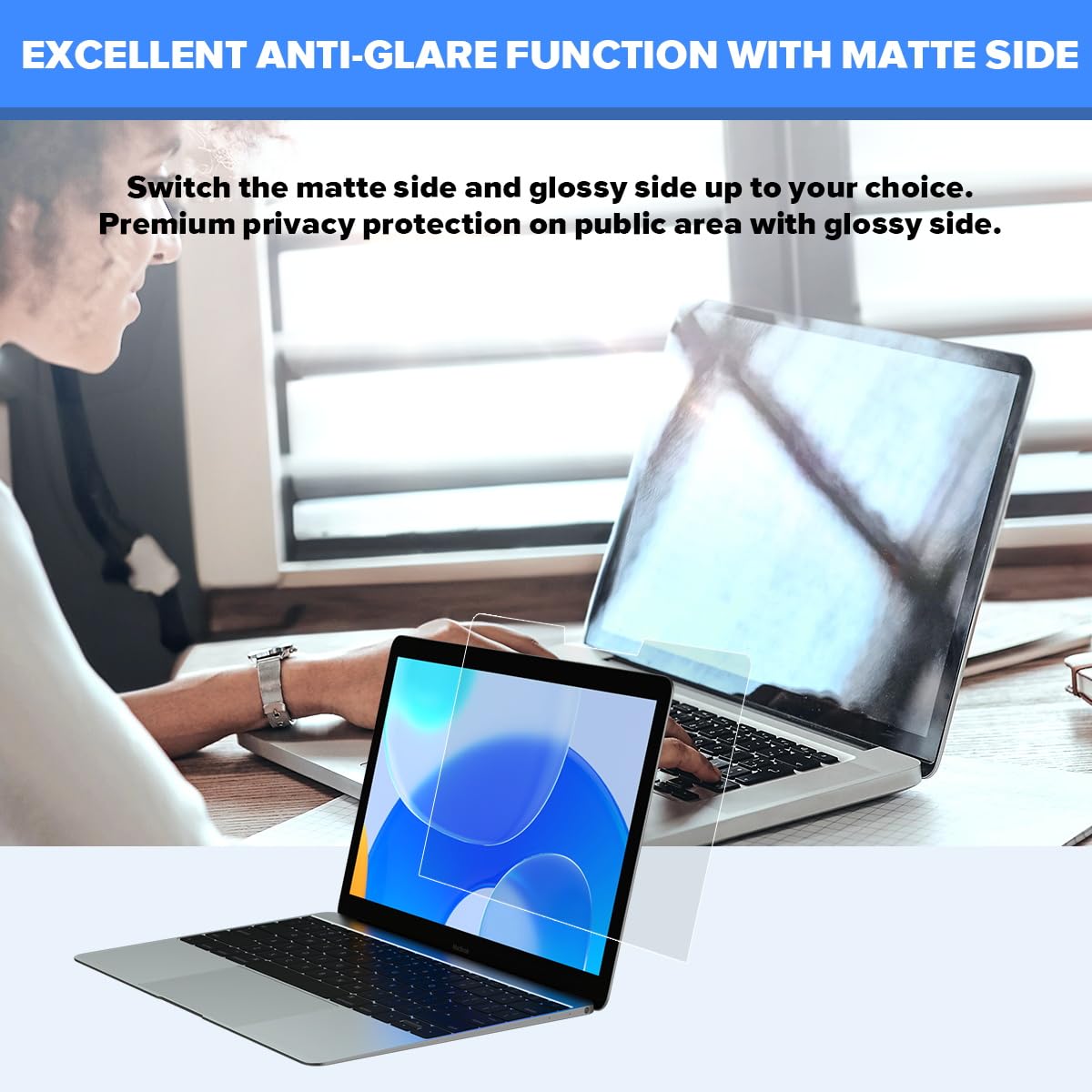VERPONITY [2-Pack] HD Privacy Screen MacBook Pro 13 inch(2016-2022,M1)/ MacBook Air 13 inch(2018-2021,M1)，Removable Crystal Clear Laptop Screen Privacy Shield with Anti-Glare Coating Filter……