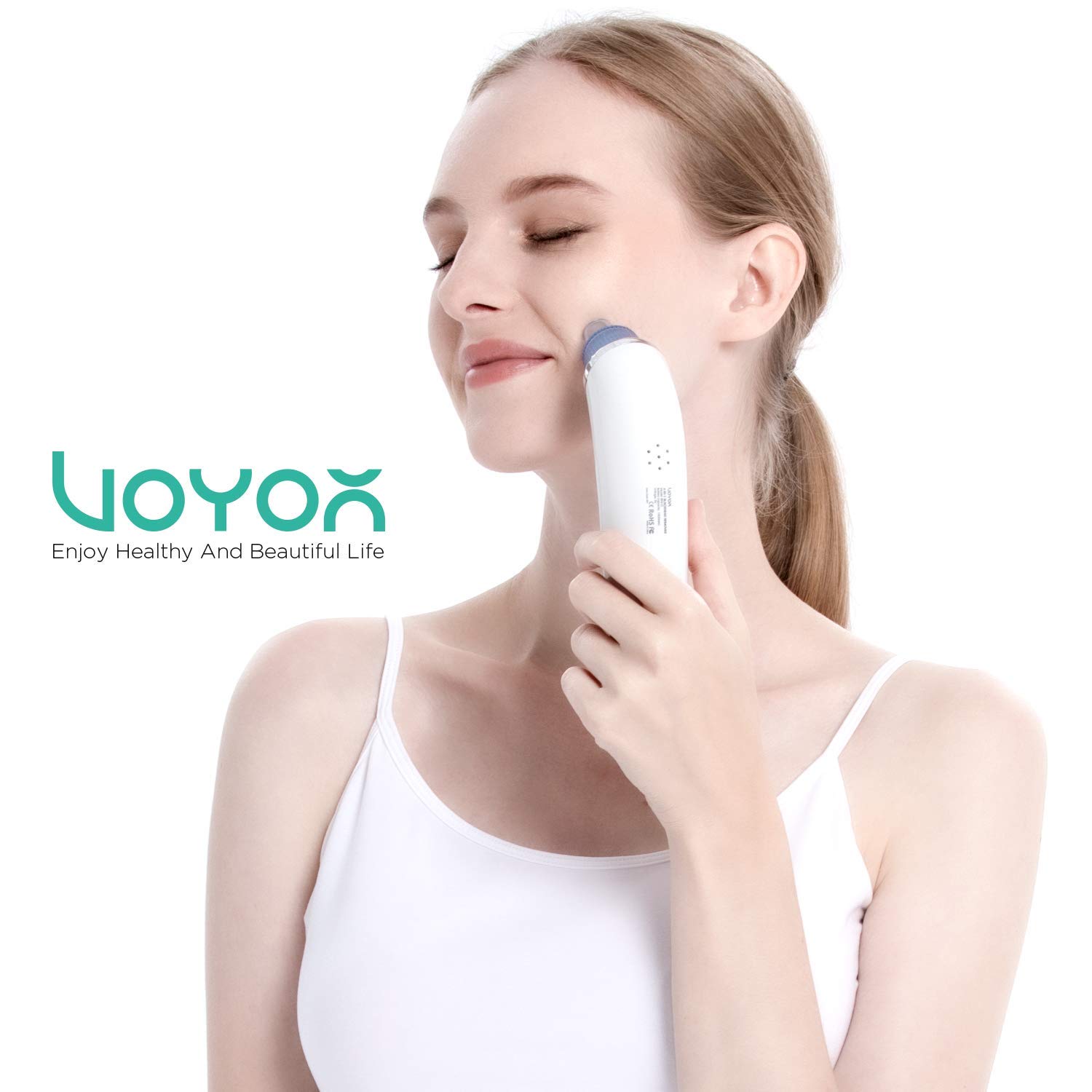 VOYOR Blackhead Remover Pore Vacuum - Electric Face Vacuum Pore Cleaner Acne White Heads Removal with Suction Heads (BR510)