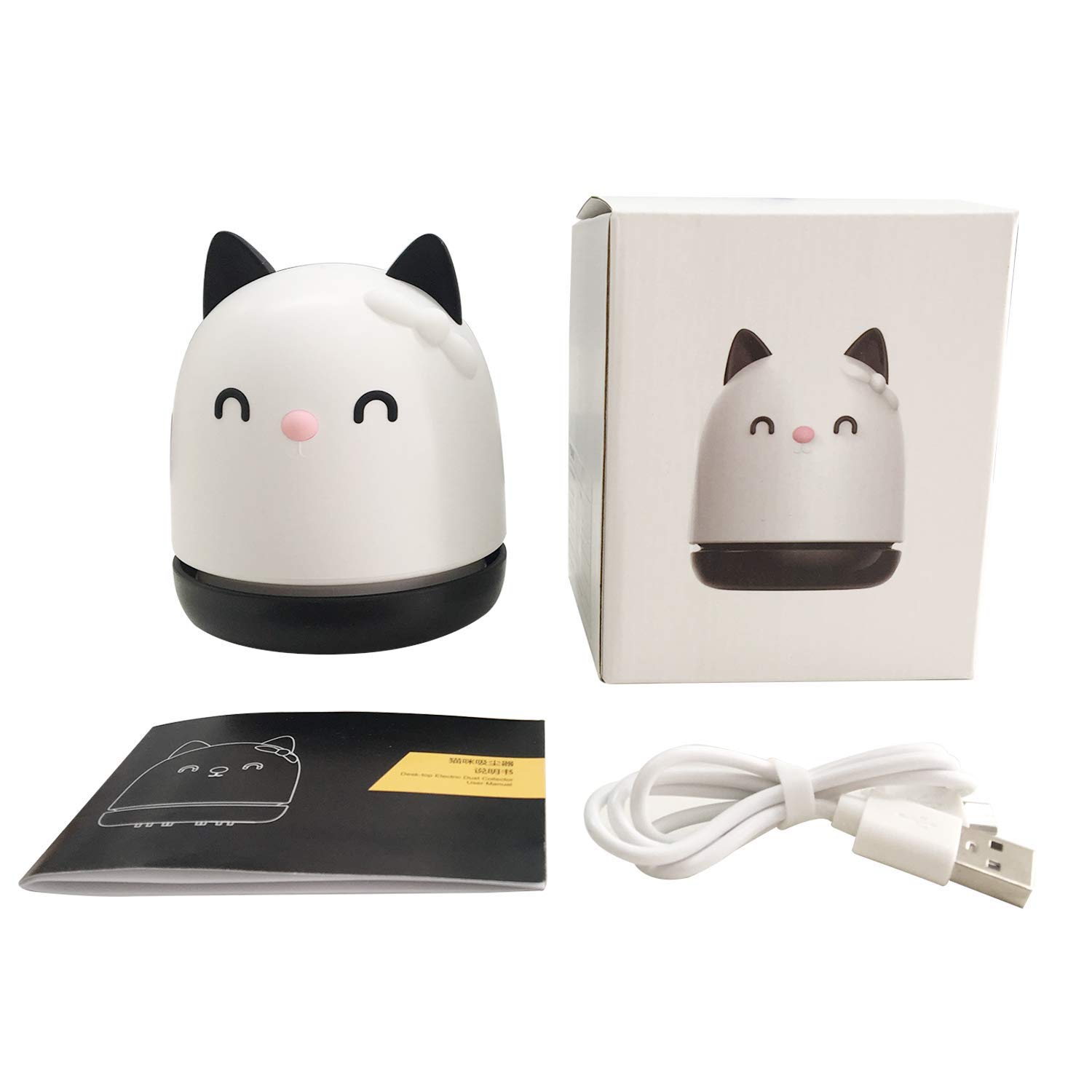 USB Desktop Vacuum Desk Dust Cleaner Mini Table Cat Vaccum Scraps, Collector Kitchen Gadget Office Supplies for Mom, Student, Women