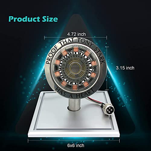 WGJKBVH 1:1 Reactor LED Light, MK1 Model LED Light, Tony Stark Has a Heart, Arc Reactor Lamp USB Vibration Sensing Control Interface，with Display Case (mk1)